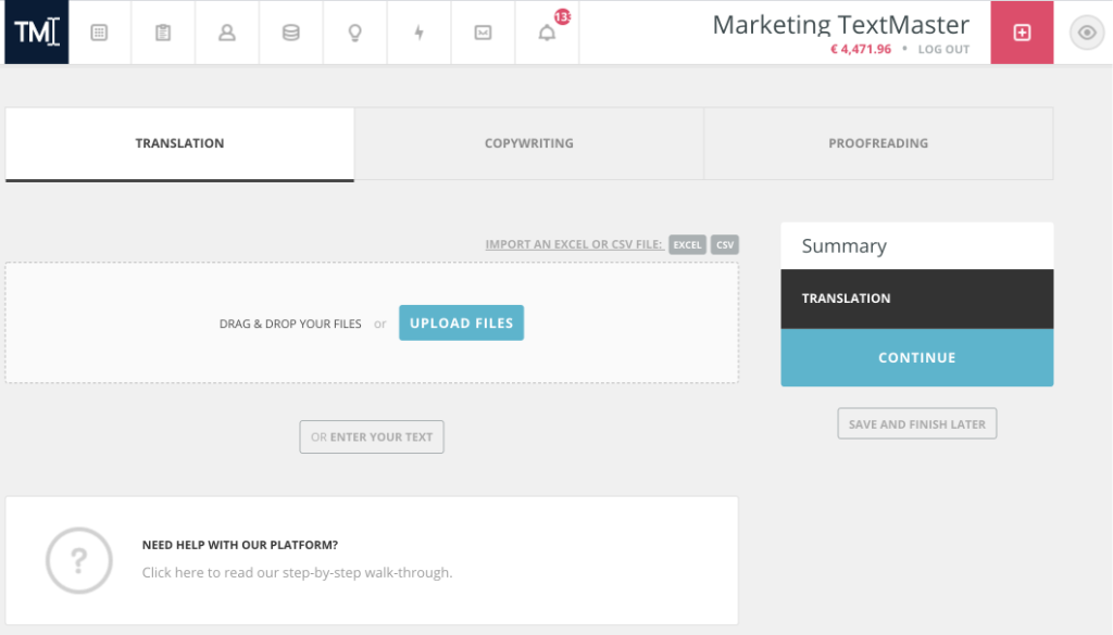Tutorial: Launching a translation, copywriting, proofreading project on TextMaster